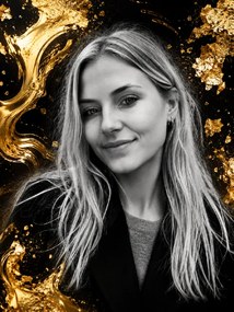 Foto obraz z vlastní fotky na plátno – Luxusní Glamour Gold styl se zlatými prvky