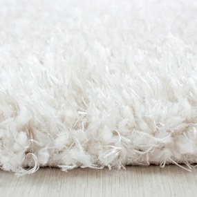 Ayyildiz, AKCE: 80x80 (průměr) kruh cm Kusový koberec Brilliant Shaggy 4200 Natur kruh, bílá, ložnice