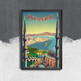 Retro plakát Istanbul, turecko