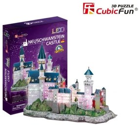 Cubicfun svítící 3d puzzle zámek neuschwanstein 128 dílků
