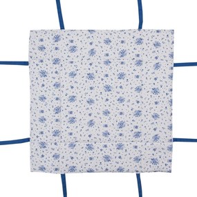 Bavlněný košík s modrými růžičkami Blue Rose Blooming - 35*35*8 cm