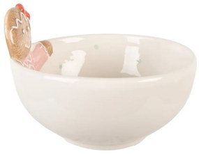 Bílá keramická miska perníček Gingerbread - 18*17*12 cm / 700 ml
