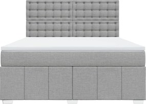 Box spring postel s matrací světle šedá 180 x 200 cm textil 3291761