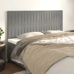 Čelo postele světle šedé 200 x 5 x 118/128 cm sametové 3116636