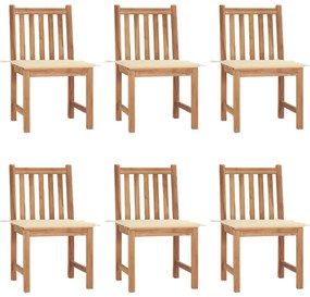 Zahradní židle s poduškami 6 ks masivní teak,  3073117