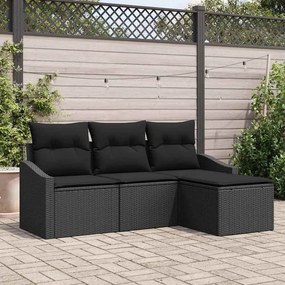 Set pohovek 4 ks Černá polyratan 3355342