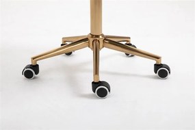 Velurová židle na zlaté kolečkové podstavě TOLEDO - vřesová