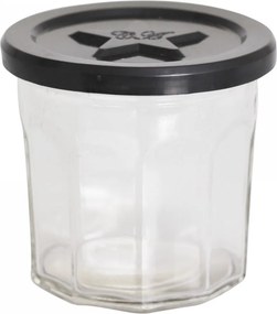 Skleněná dóza s černým víčkem French Jam - Ø 9*8,5 cm
