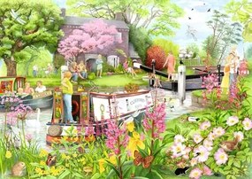 RAVENSBURGER Puzzle Cosy Café Collection č.4: Říční kavárna / 1000 díl