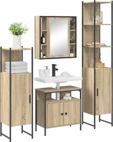 Sada koupelnového nábytku 4 ks Sonoma dub 33 x 33 x 185,5 cm 3399397