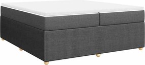 Box spring postel s matrací tmavě šedá 200x200 cm textil 3285596