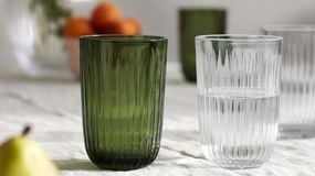 KÄHLER Sklenice na vodu Hammershøi Green 370 ml – set 4 ks, zelená barva, sklo