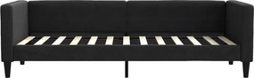 Válenda s přistýlkou a zásuvkami černá 80 x 200 cm textil 3196611