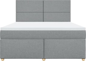 Box spring postel s matrací světle šedá 180 x 200 cm textil 3291352