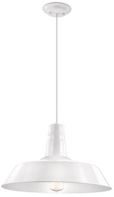 Bílé kovové závěsné světlo Nova Luce Osteria 46 cm