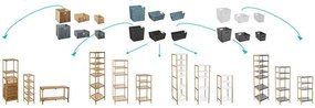 Bambusová knihovna, jednoduchý a elegantní kus nábytku s pěti úložnými policemi