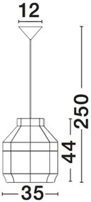 Rustikální lustr Mia 35 bílé