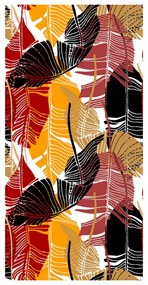 Tapeta - Tropické listy, teplé odstíny