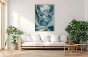 Modrá harmonie - obraz - Luxusní abstrakce s jemnými liniemi 38 - 70 x 100 cm - 1 149 Kč