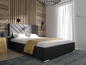Eka Čalouněná postel MERKURY 120x200 cm Barva látky Trinity: (2316) Černá, Úložný prostor: S dřevěným rámem úložného prostoru