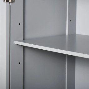 kleankin Úložný kabinet, Koupelnový kabinet, Skříň se 2 dveřmi a 2 zásuvkami - 60 x 30 x 75 cm - Šedá | Aosom