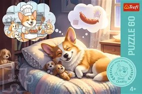 TREFL Puzzle Corgi v říši snů / 60 dílků / 33 x 22 cm