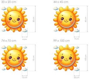 Slunce pro děti samolepka na zeď arch 44 x 45 cm