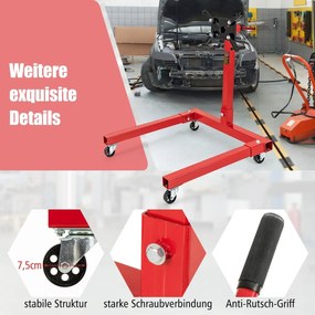 Costway Stojan motoru 680 kg zdvih motoru otočný o 360° se 4 nastavitelnými