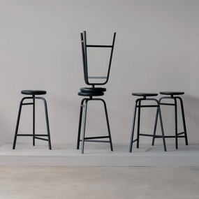 NORTHERN Barová židle Treble Stool, Black, Leather