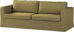Potah na pohovku IKEA Karlstad 3-místná, nerozkládací, dlouhý barva zelená látka pletený vzor