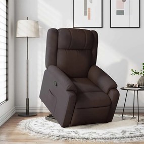 Zvedací polohovací křeslo hnědé textil 3205206
