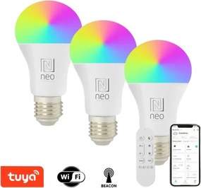 Immax NEO 07733CDO-SADA 3xLED RGB Stmívatelná žárovka E27/11W/230V Wi-Fi Tuya+DO