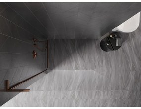 Mexen, Mexen Kioto-X L sprchová stěna 90 x 200 cm, průhledná 10 mm, růžové zlato - 800-090-107-60-00-X