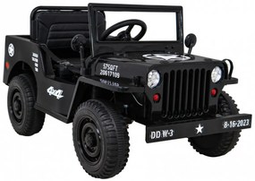 Dětský elektrický vojenský jeep willys SMALL 4x4 černý