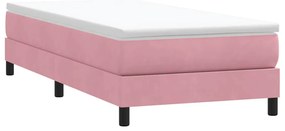 Postel Box Spring bez matrace růžová 90x210 cm samet 3315812