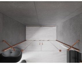 Mexen Velar Duo, posuvné dveře do otvoru 170x200 cm, 8mm čiré sklo, růžové zlato, 871-170-000-02-60