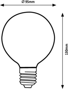 Rabalux LED Spiral Filament žárovka G95 RGB 4W/E27/300Lm/2700K/Dim