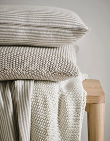 Pléd Nordic Knit z organické bavlny 130 x 170 cm šedomodrý