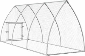 Klec pro kuřata stříbrná 300 x 105 x 120 cm pozinkovaná ocel 172553