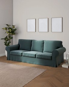 Potah na pohovku IKEA Ektorp 3-místná, rozkládací STARÝ MODEL PIXBO barva zelená látka sametová