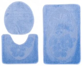 Koupelnová a wc předložka 1125 Motýl (5004) MONO 3PC Modrá Rozměr: 50x80 cm