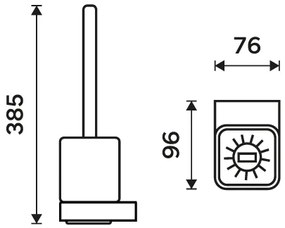 Nimco WC štětka s hranatou rukojetí NIKAU - NK 30094KN-HR-26