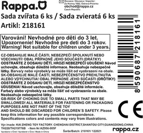 RAPPA Sada figurek Domácí zvířata / 6 ks / Tvrdá guma / cca 3-6 cm