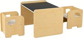 Costway Dětský stůl s 2 židličkami set a židlí s deskovým hracím stolem