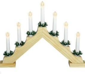 LED Dřevěný svícen Advent, 7x LED, 41 x 30 x 5,5 cm