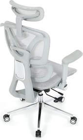 Kancelářská ergonomická židle PORTE — síťovina, šedá
