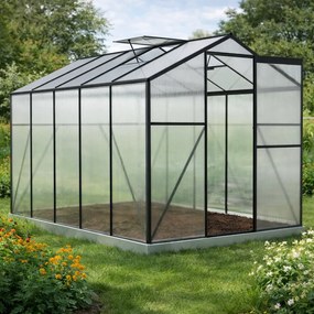Skleník se základnou BestBerg BBGH-1006B / 5,95 m² / 313 × 190 × 194 cm / černá