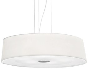 Závěsné svítidlo Ideal lux 075518 HILTON SP6 ROUND BIANCO 6xE27 60W chrom Závěsná svítidla