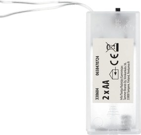 Papírová LED hvězda 43 cm, na baterie, stříbrná