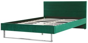 Sametová, zelená postel 160 x 200 cm BELLOU Beliani